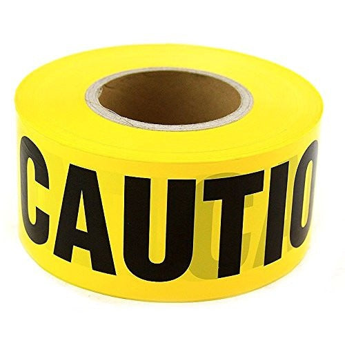 RK High-Visibility Yellow Caution Barricade Tape 3" X 1000 Feet, Tear